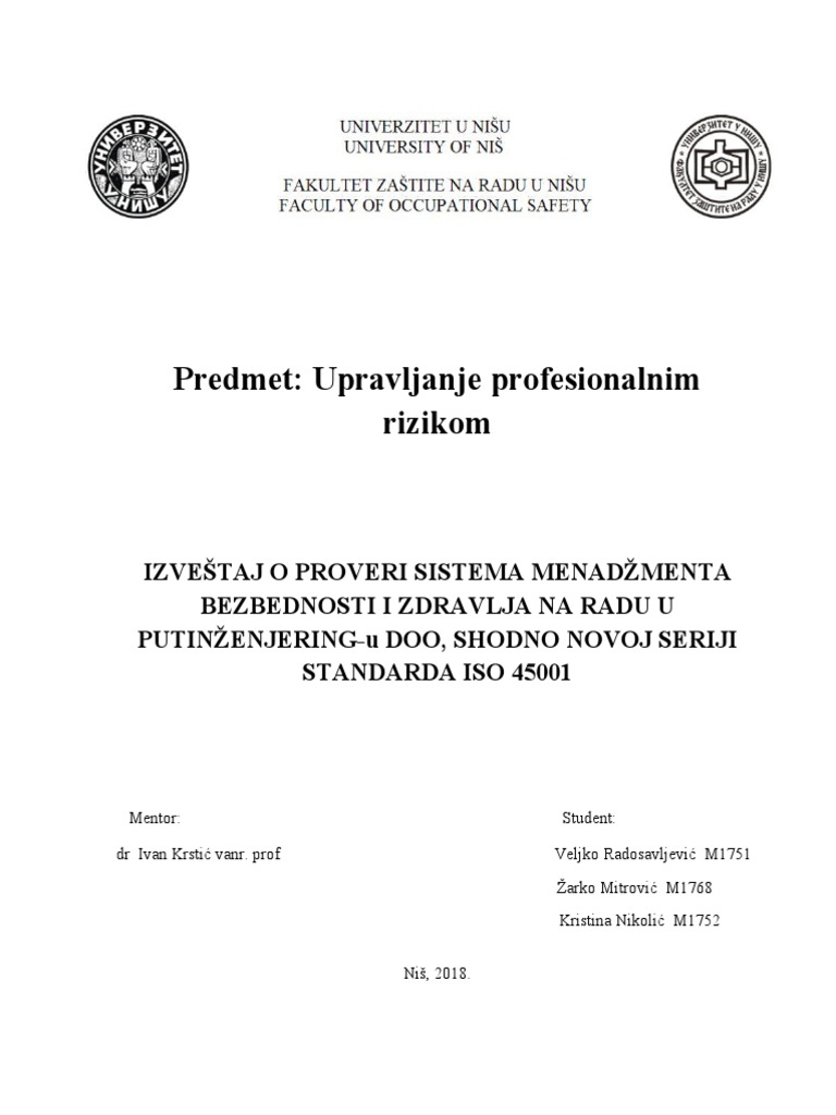 Put Inzenjering Doo Veljko Kristina Zarko | PDF