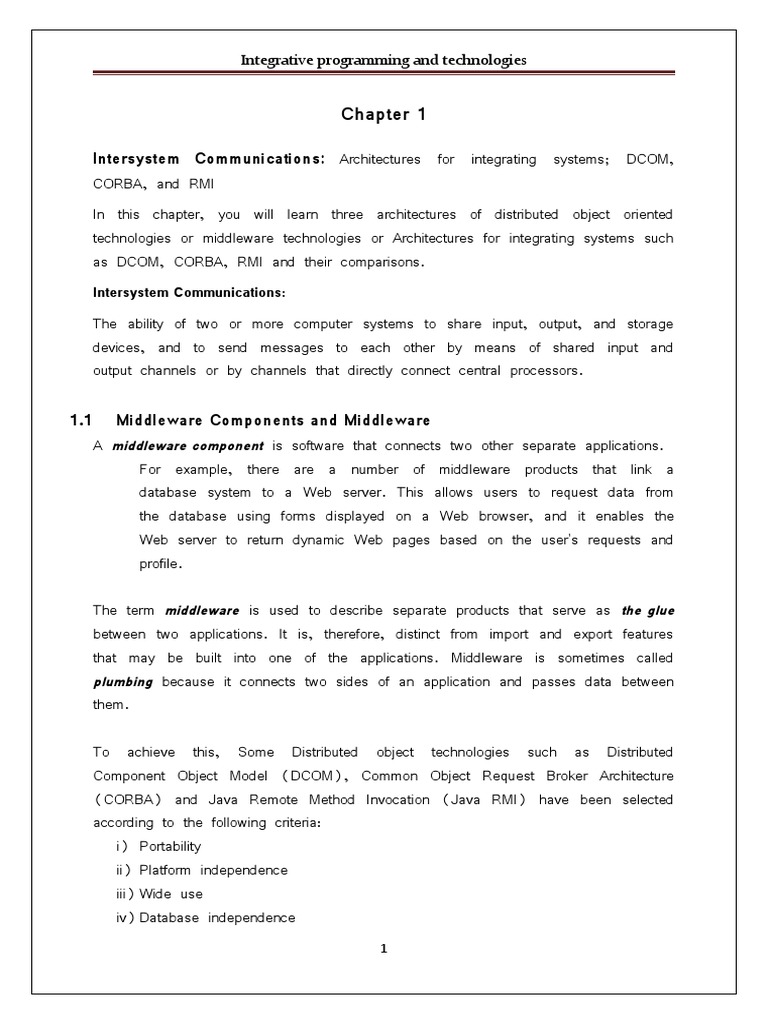 IPT Chapter 1 | PDF | Component Object Model | Common Object Request Broker Architecture