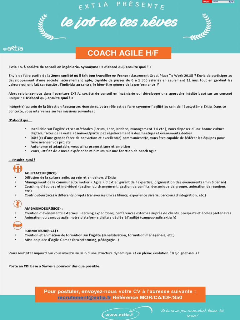 Coach Agile - EXTIA 2018 | PDF | Méthode agile | Business