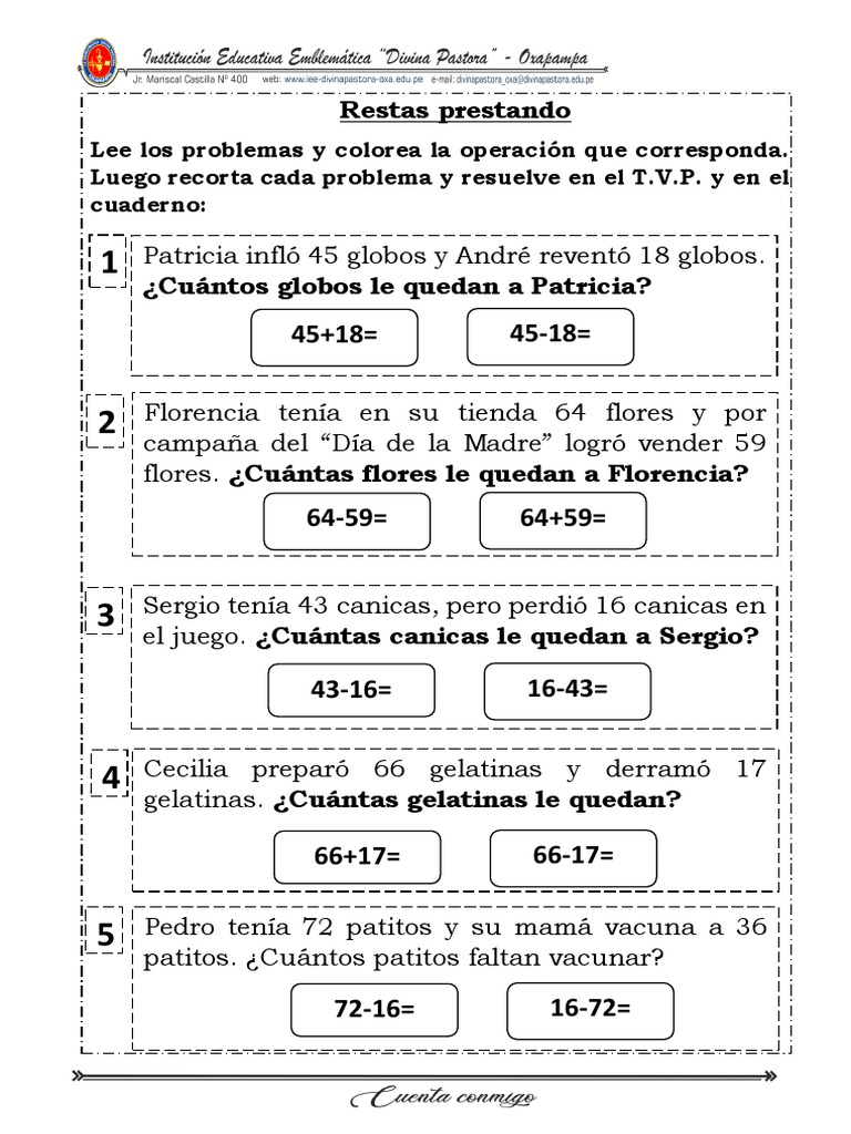 Ficha N°03-Restas Prestando | PDF