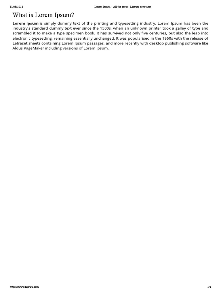 Lorem Ipsum - All The Facts - Lipsum Generator | PDF