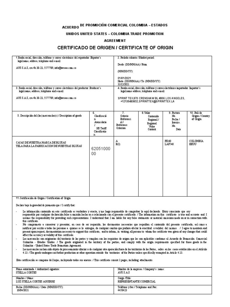 Certificado de Origen | PDF | Procesos de negocio | Comercio