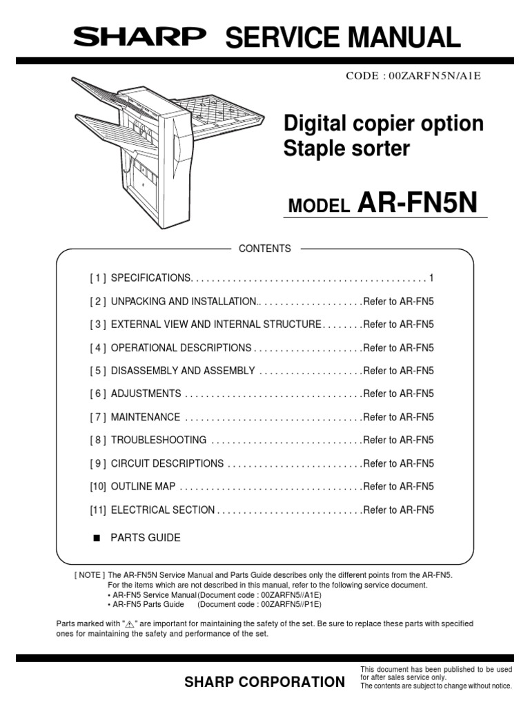 Service Manual: Digital Copier Option Staple Sorter | PDF | Office ...