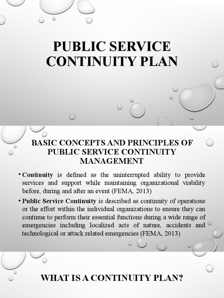 Public Service Continuity Plan | PDF | Risk Assessment | Risk
