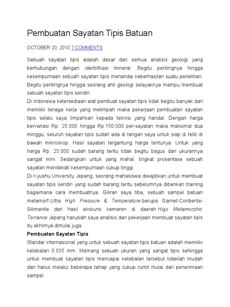 Sayatan Tipis | PDF