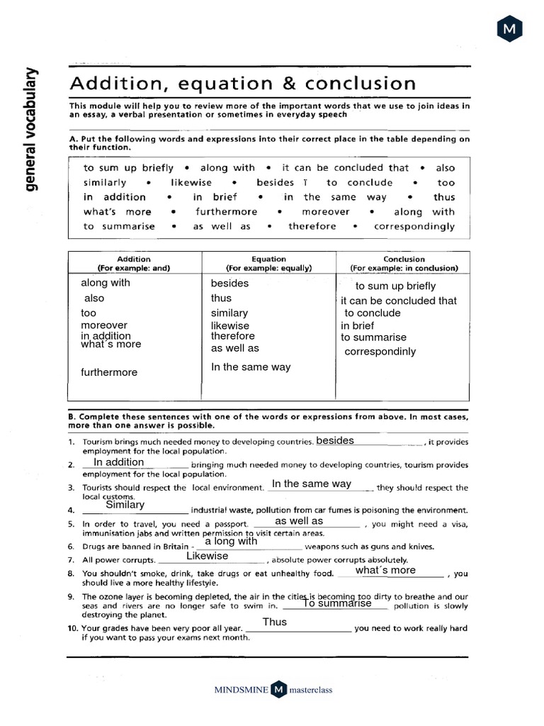 HW1 Addition Equation Conclusion | PDF