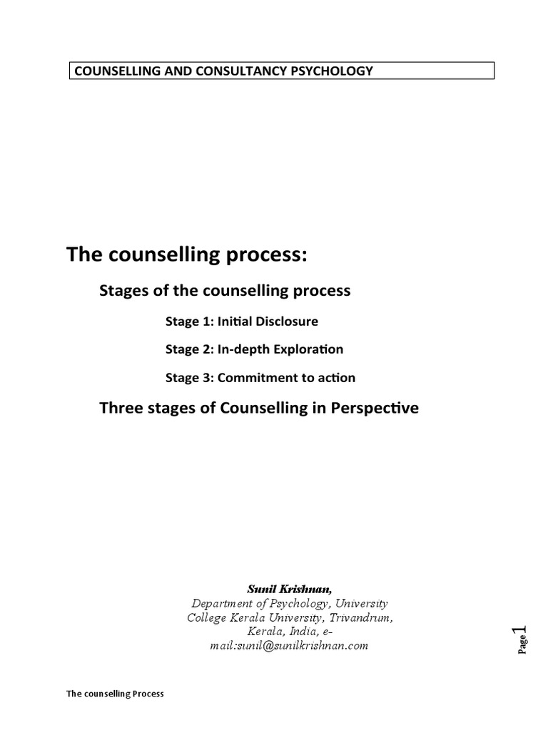 Stages Of Counselling Pdf Psychotherapy Empathy