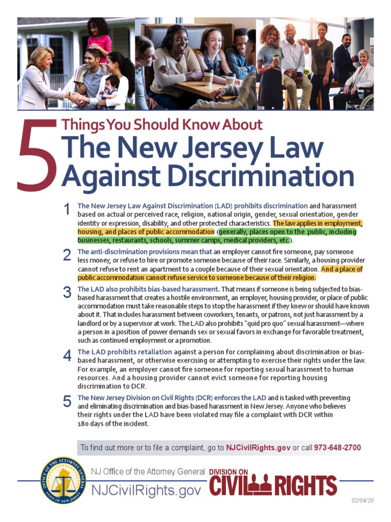 NJ Law Against Discrimination Explained | PDF | Sexual Harassment ...