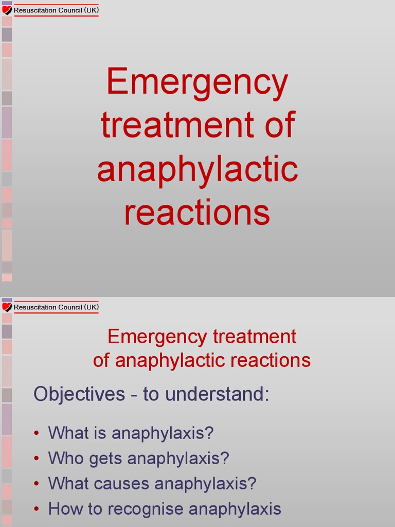 Emergency Treatment of Anaphylactic Reactions | PDF | Intravenous ...