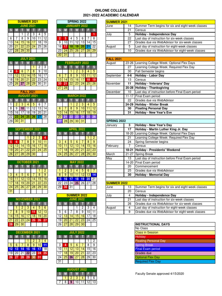 2021-2022 Academic Calendar - Official | PDF | Academic Term | Holidays