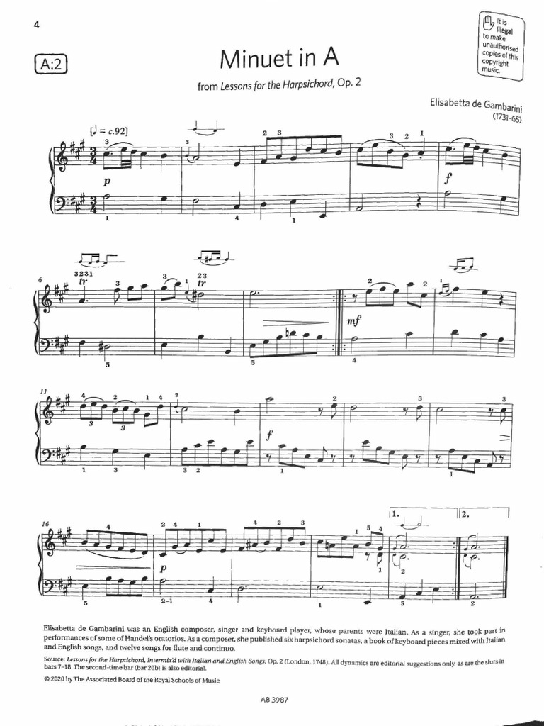 Piano Exam Piece Grade 2 | PDF