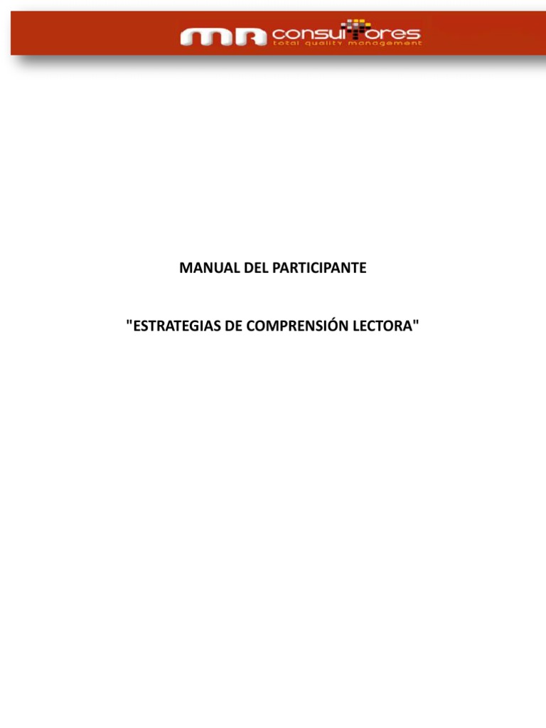 Manual CL | PDF | Comprensión lectora | Aprendizaje