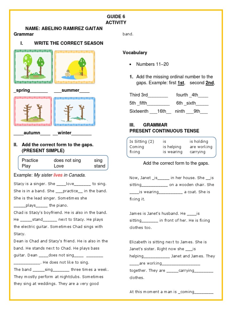 Actividad 6 Season of The Year | PDF | Entertainment (General)