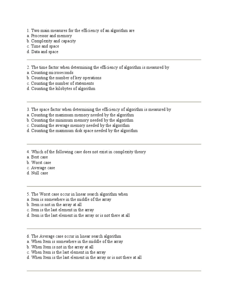 Data Structure Objective Questions | PDF | Queue (Abstract Data Type ...