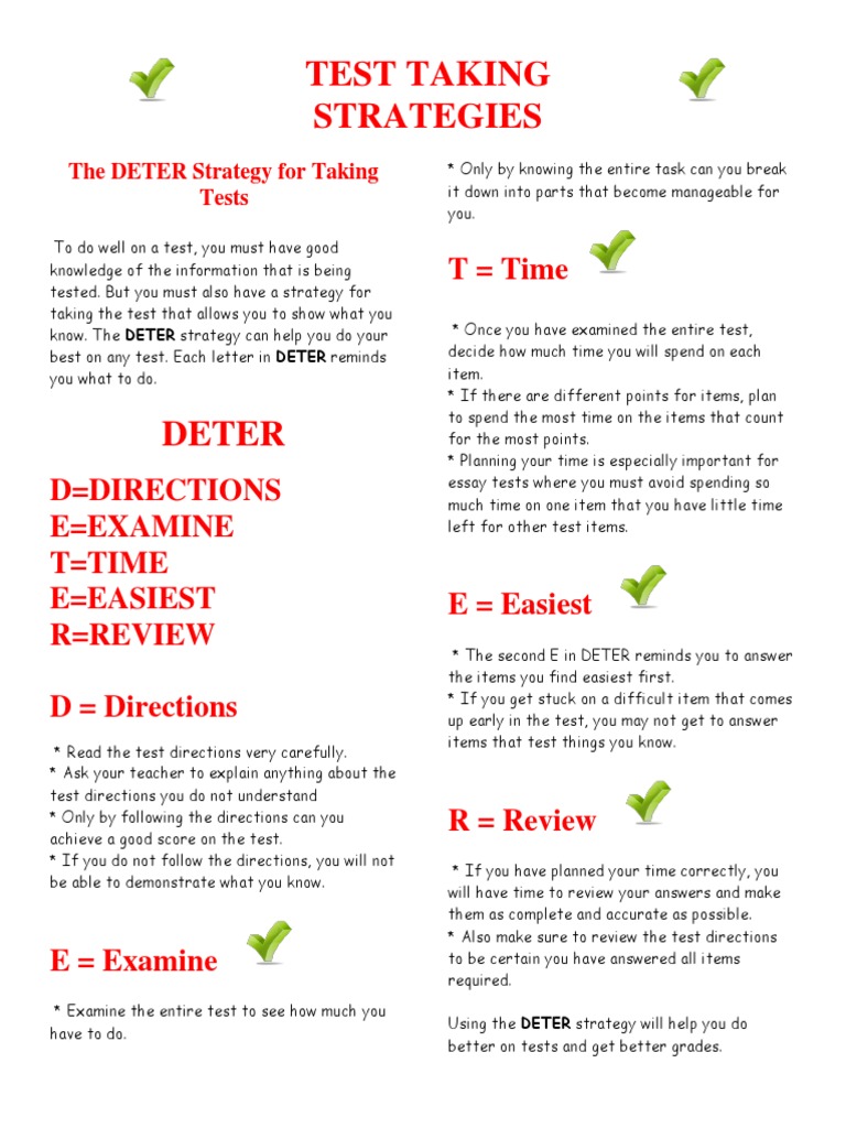 Test Taking Strategies | PDF | Anxiety | Human Nature