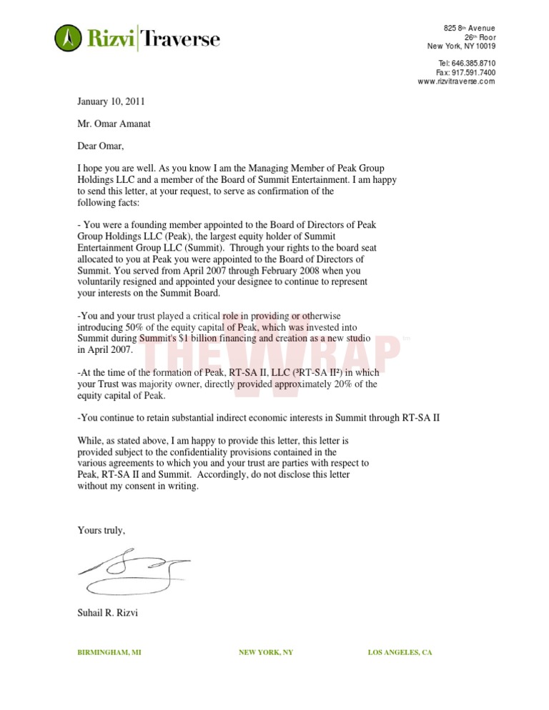 Suhail Rizvi Letter | PDF