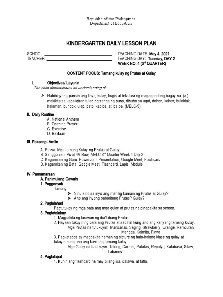 COT DLP Kinder | PDF