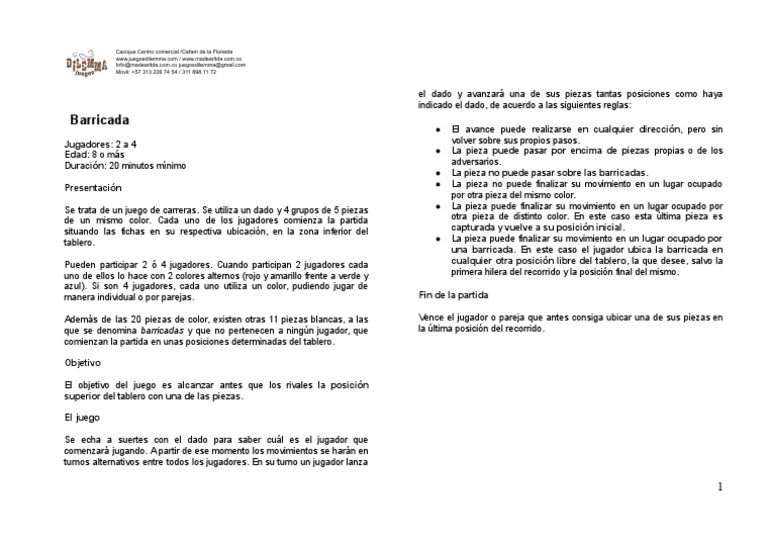Barricada | PDF | Juegos de mesa | Color