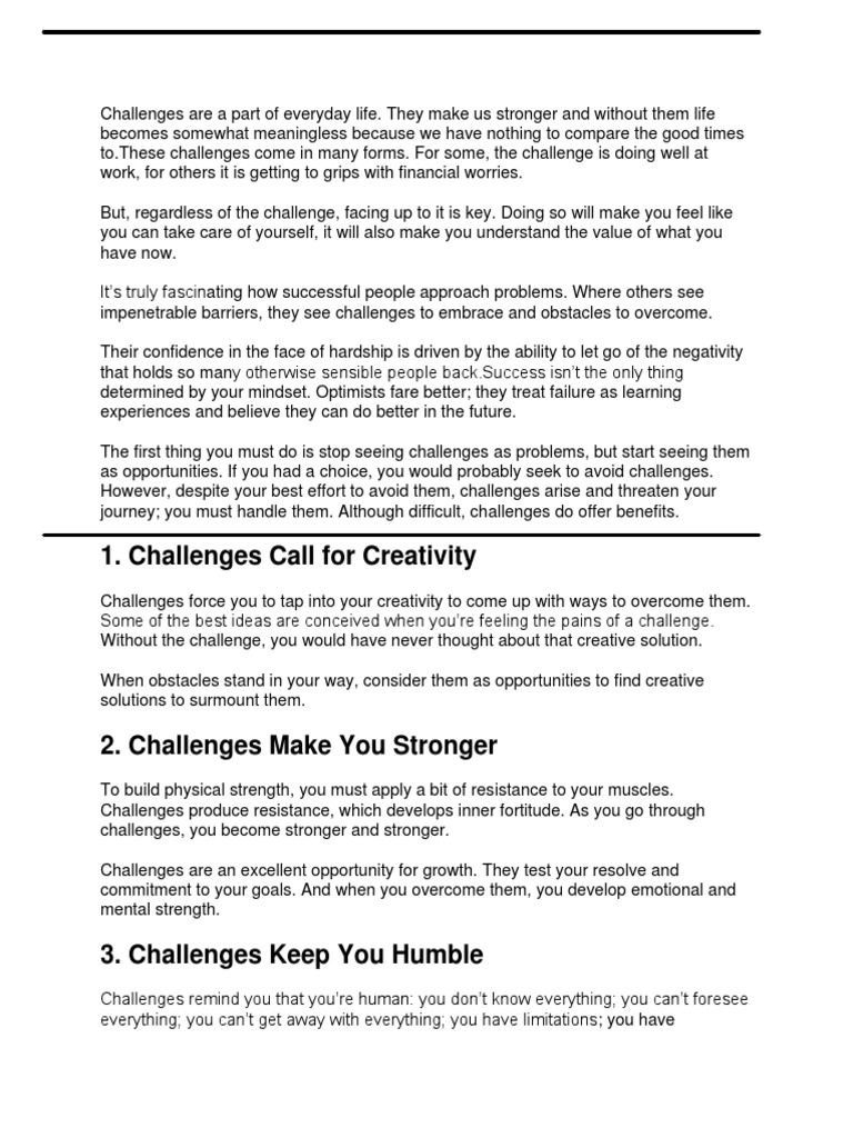 The Benefits of Challenges: How Facing Adversity Can Make You Stronger ...