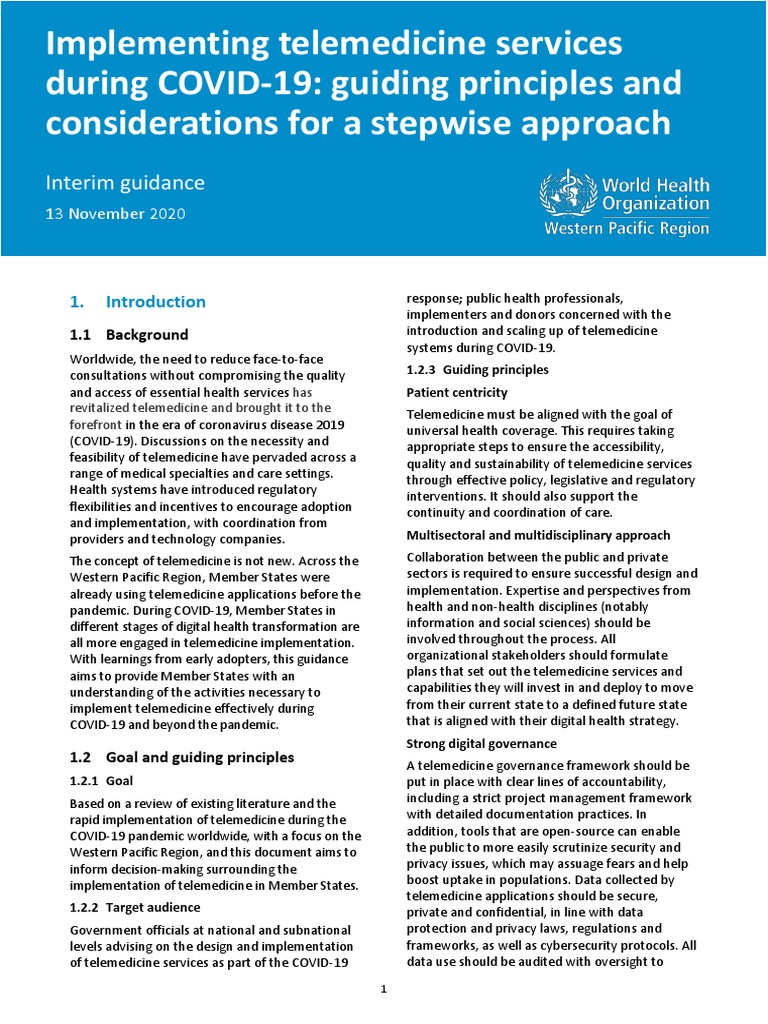 Guideline Who TTG Telemedisin Era Covid 19 | PDF | Health System ...