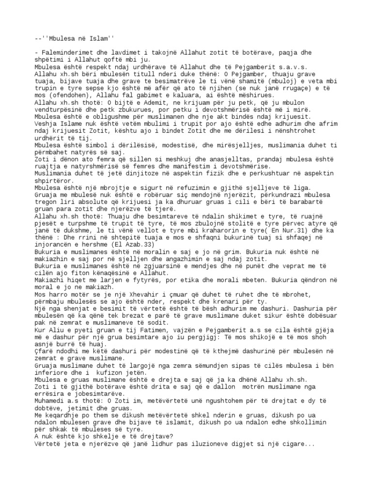 Mbulesa Në Islam | PDF