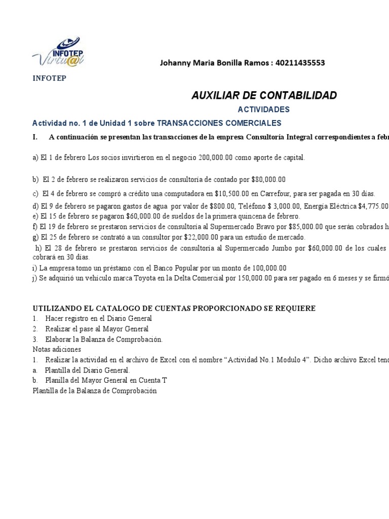 Tarea Modulo 4 Infotep | PDF | Bancos | Industrias de servicio