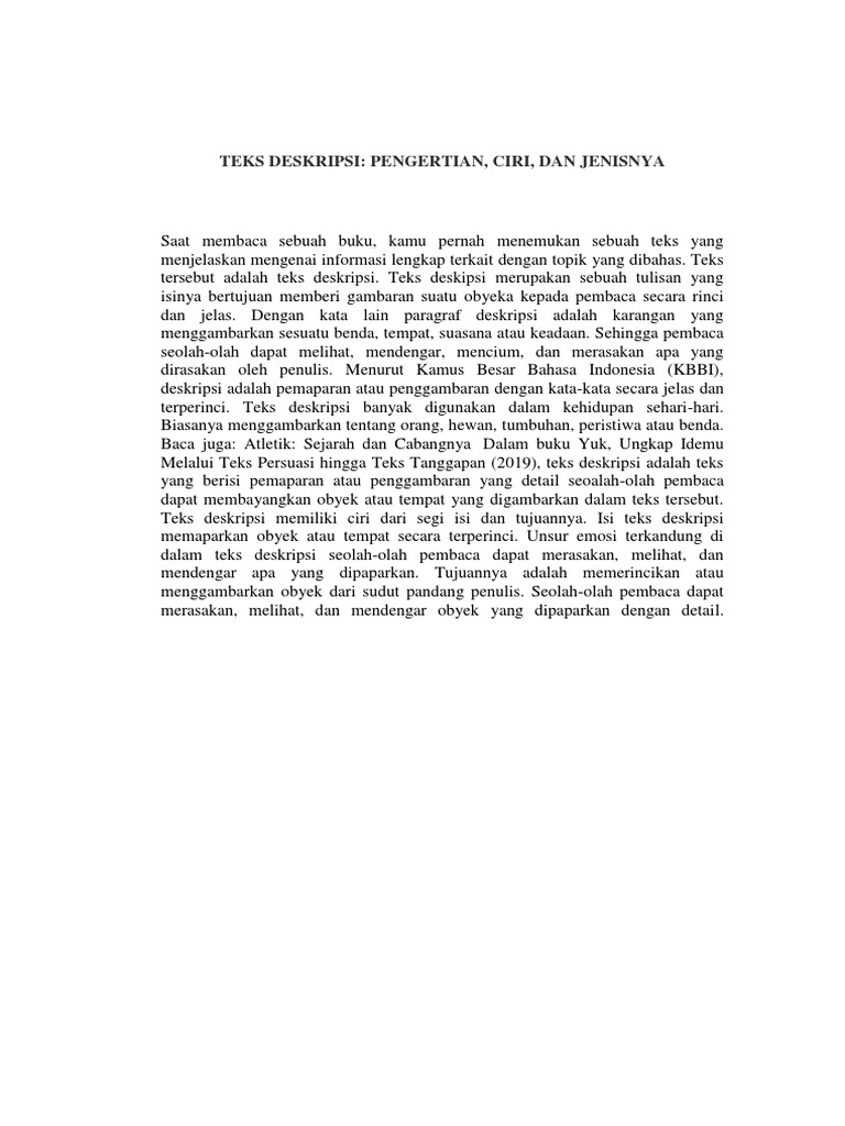 Teks Deskripsi | PDF