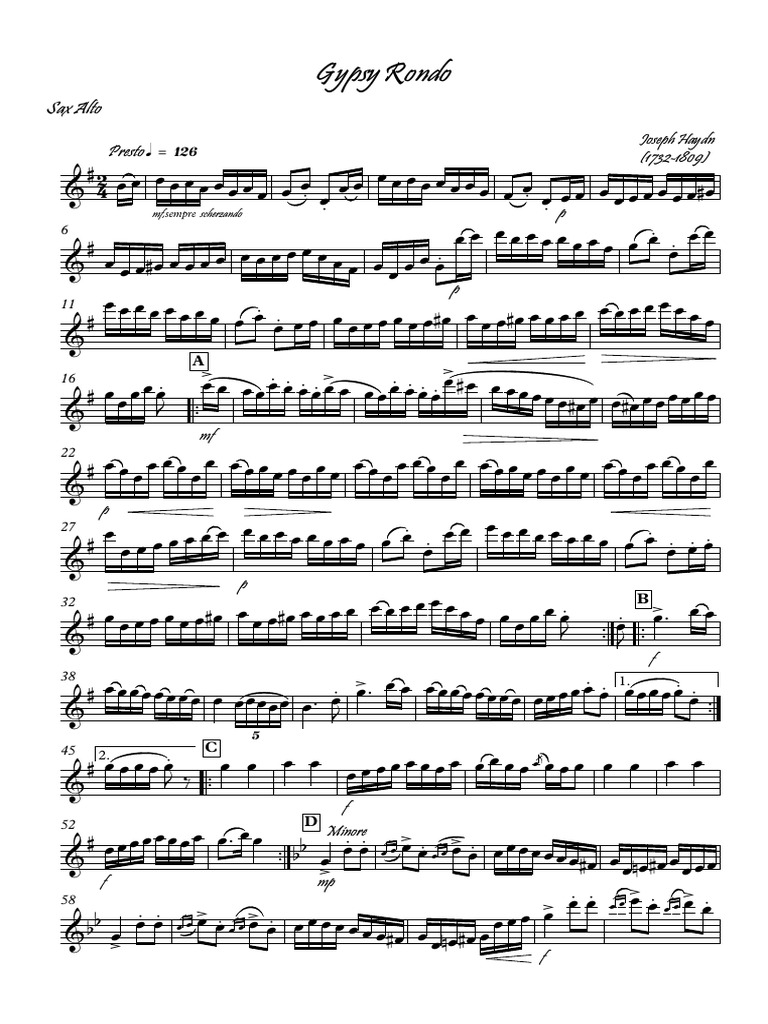 Gypsy Rondo - Partitura Completa | PDF
