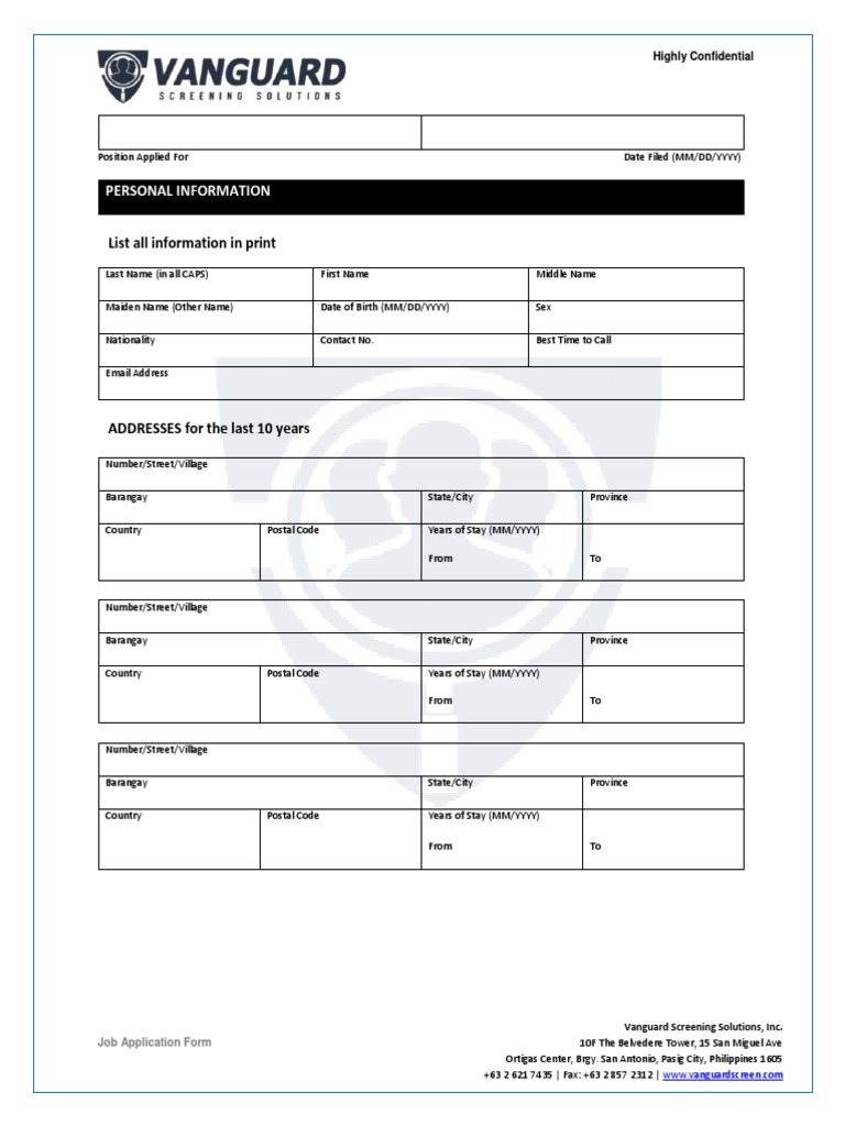 VSSI Standard Vetting Form (2020) | PDF | Educational Stages | Business