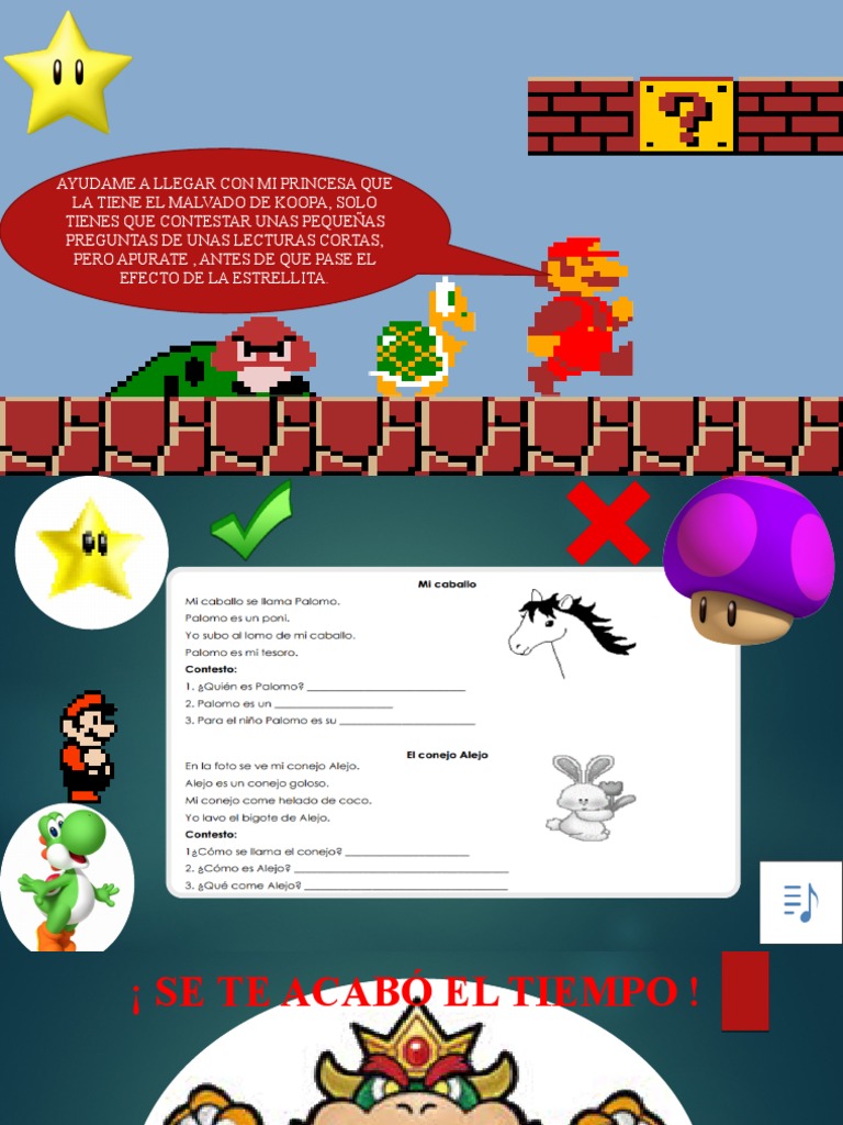 Mario Bross Lectura Cortas de Comprension | PDF