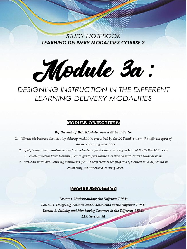 Module 3a: Designing Instruction in The Different Learning Delivery Modalities | PDF ...