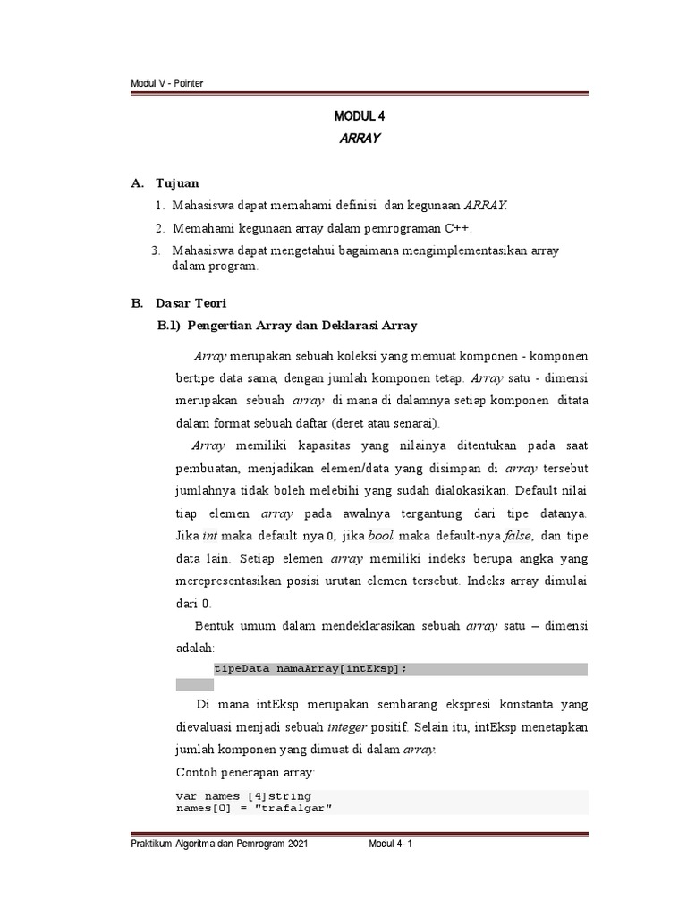 Indeks Array dalam Pemrograman C++ | PDF | Metode & Bahan Ajar | Sains & Matematika