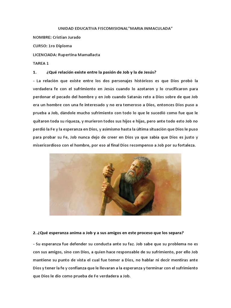 La Historia de Job y Su Inquebrantable Fe | PDF | Oración | Sufrimiento