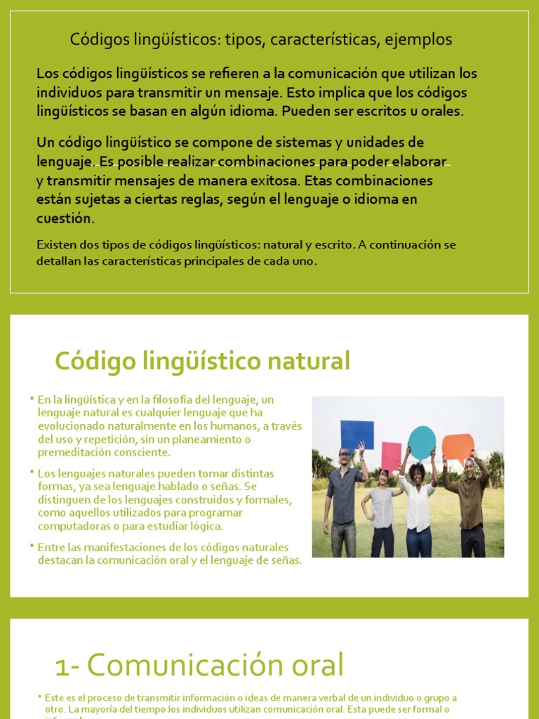 Códigos Lingüísticos Tipos Características Ejemplos | PDF | Lenguaje de ...