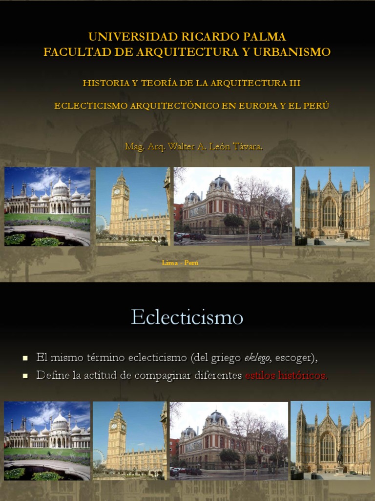 Eclecticismo Arquitectónico en Europa y Perú | PDF | Artes (general ...