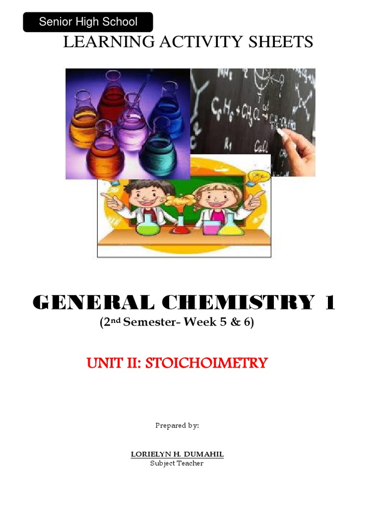General Chemistry 1: Learning Activity Sheets | PDF | Mole (Unit ...
