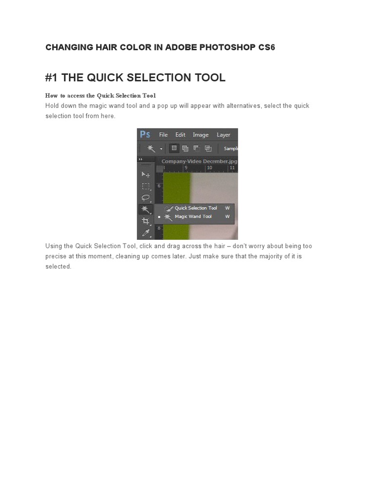 Change Hair Color in Photoshop CS6 | PDF | Adobe Photoshop | Artistic ...