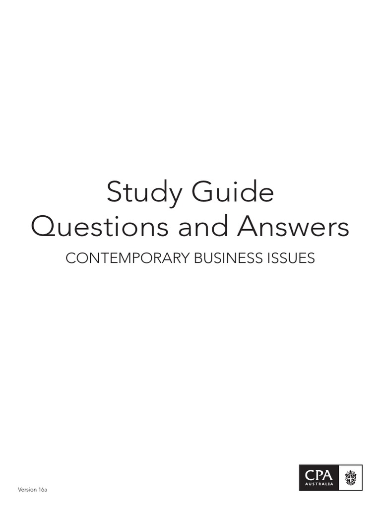2016 CBI Study Guide - Questions and Answers - 16a | PDF ...