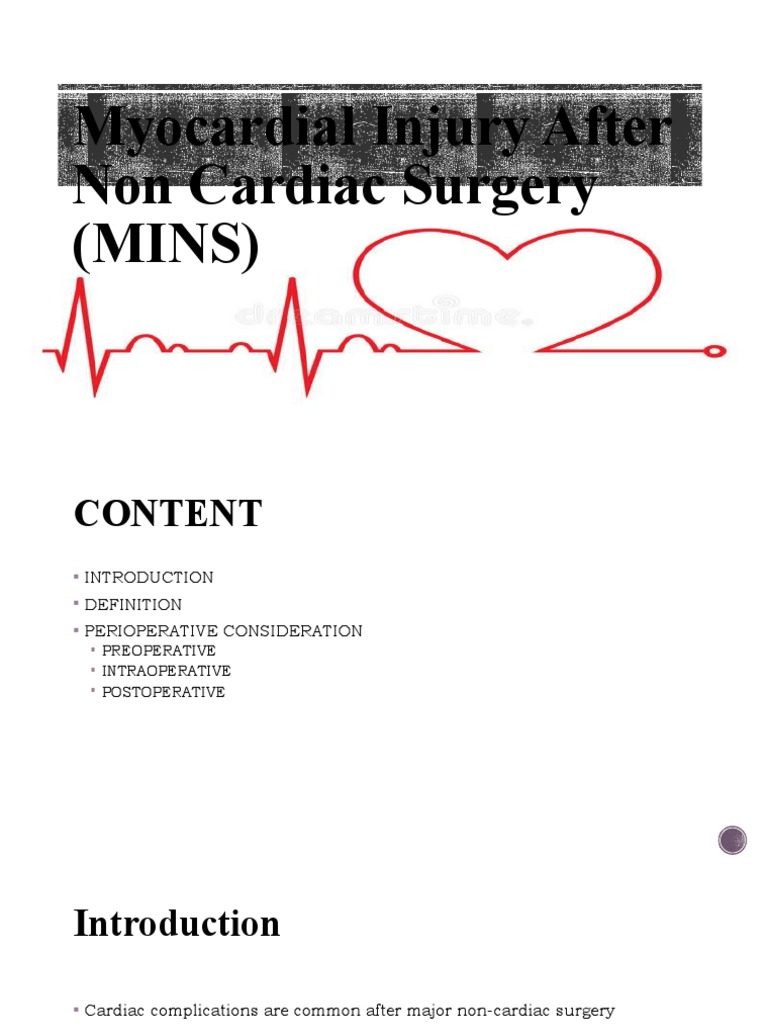 Myocardial Injury After Non Cardiac Surgery (MINS | PDF | Coronary Artery Disease | Myocardial ...