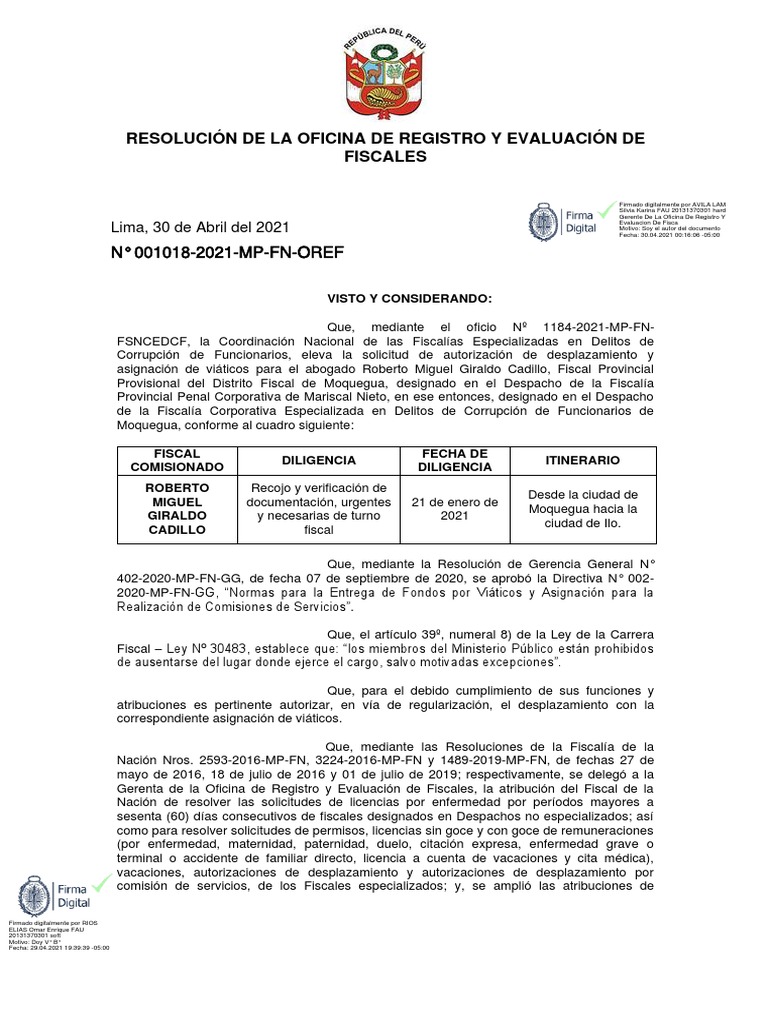 Resolucion de Oref 001018 2021 Oref | PDF | Fiscal | Justicia