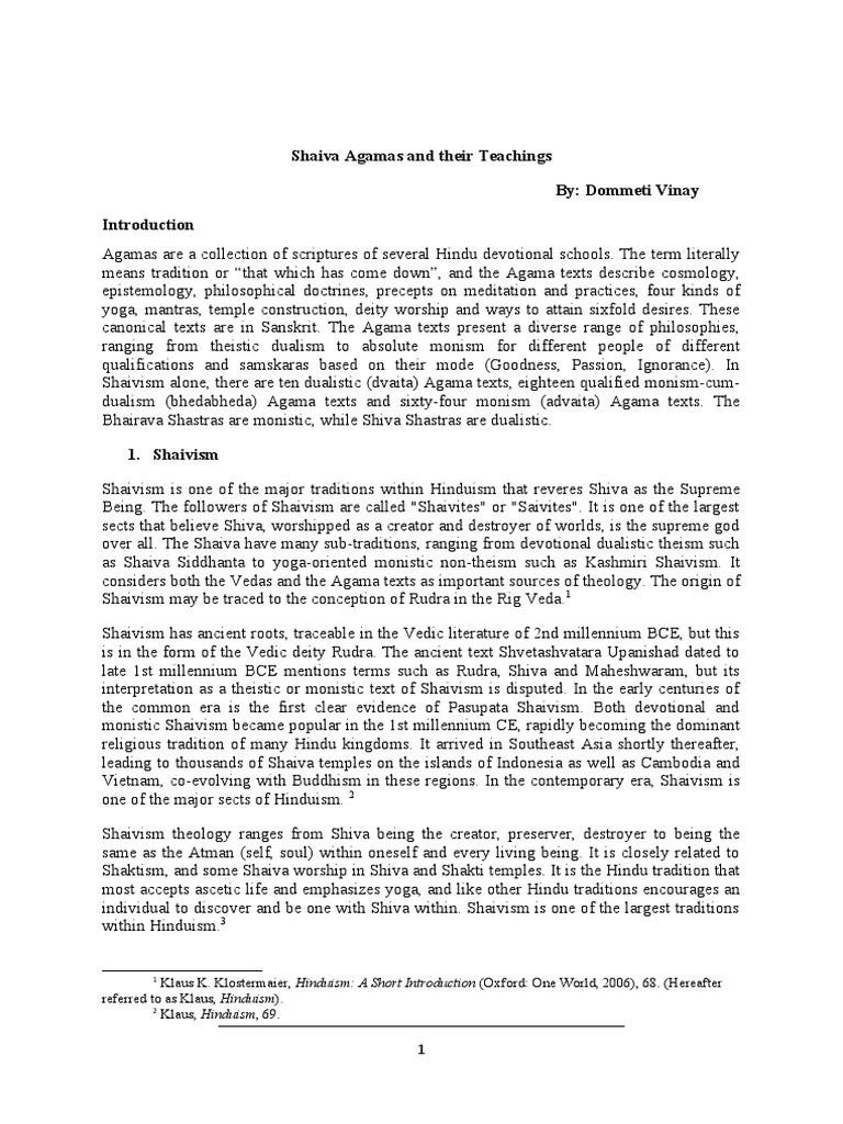 Shaiva Agamas by D. Vinay | PDF | Shiva | Theism
