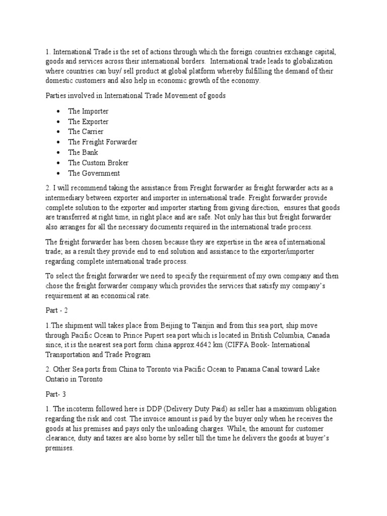 Logistics Assignment | PDF | Trade | Supply Chain Management