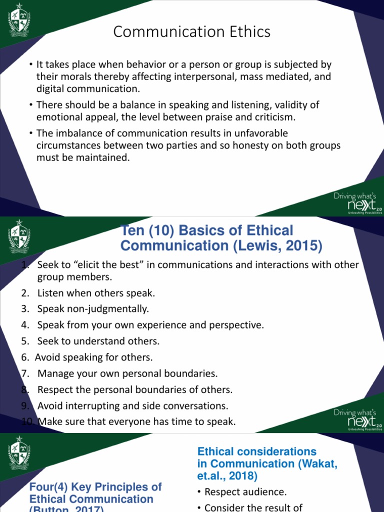 Communication Ethics | PDF | Integrity | Communication