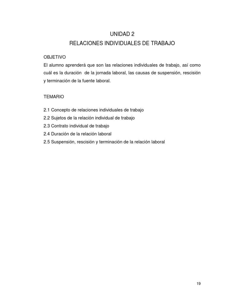 Relaciones Individuales de Trabajo | PDF | Derecho laboral | Relaciones laborales