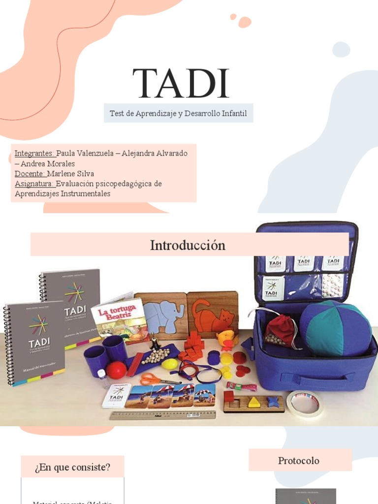 TADI | PDF | Educación de la primera infancia | Aprendizaje