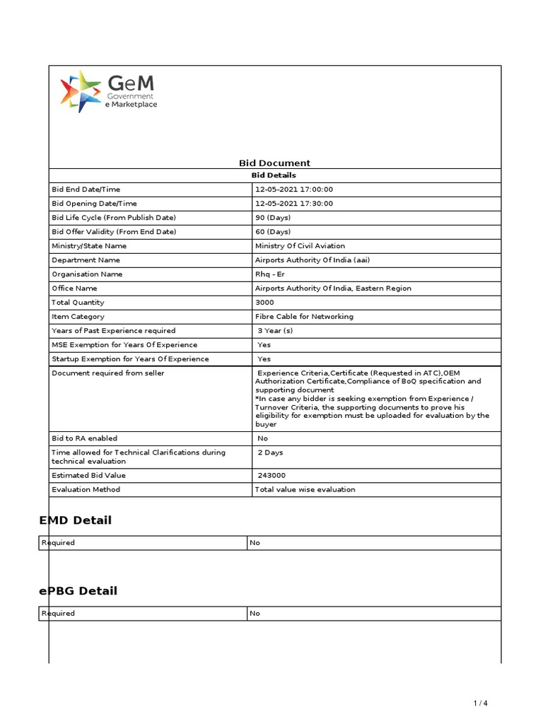 GeM Bidding 2309080 | PDF | Specification (Technical Standard) | Private Law