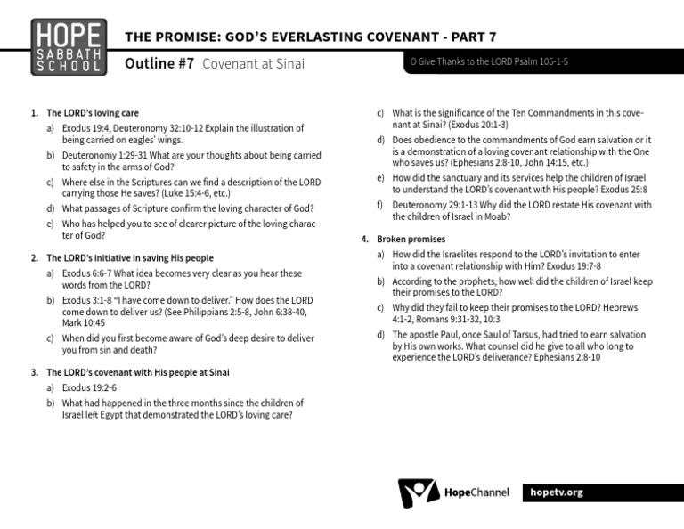 HOPE676 Hope Sabbath School Outlines 2021 Q2 07 | PDF | Book Of Exodus ...