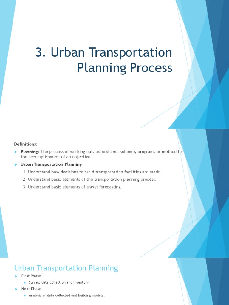 Urban Transportation Planning Process | PDF | Regression Analysis ...