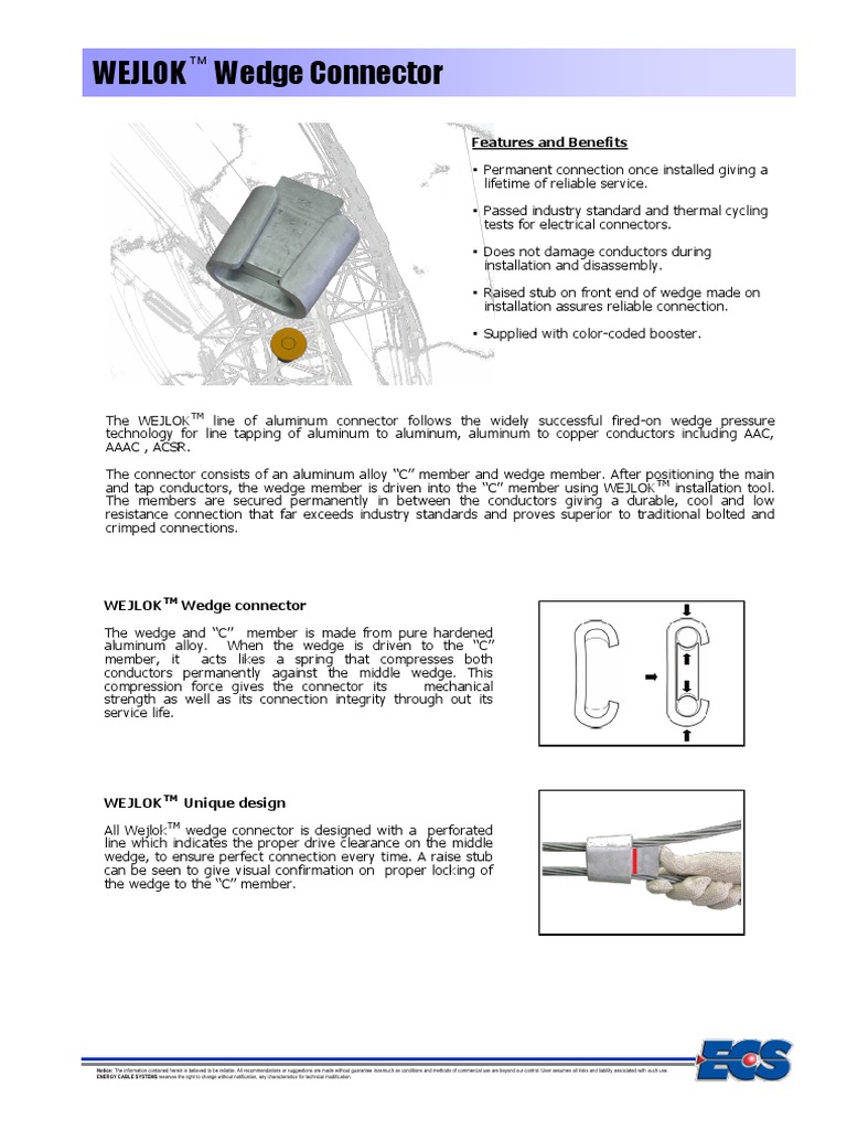 WEJLOK™ Wedge Connector Overview | PDF | Electrical Connector ...