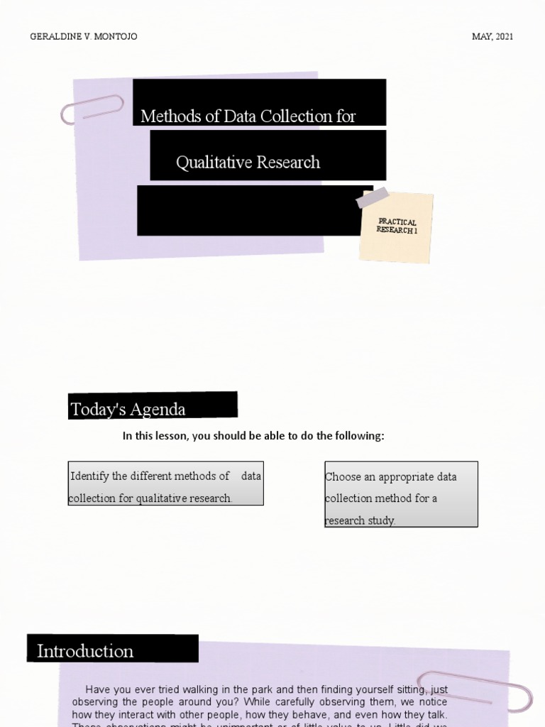 Methods of Data Collection For Qualitative Research | PDF | Focus Group ...